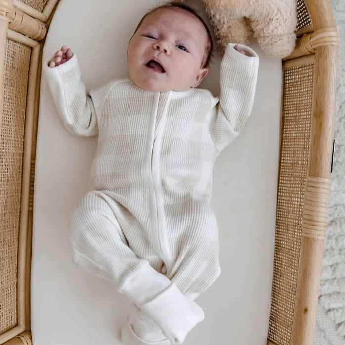 Waffle Zip Suit - Gingham – Mini Haven