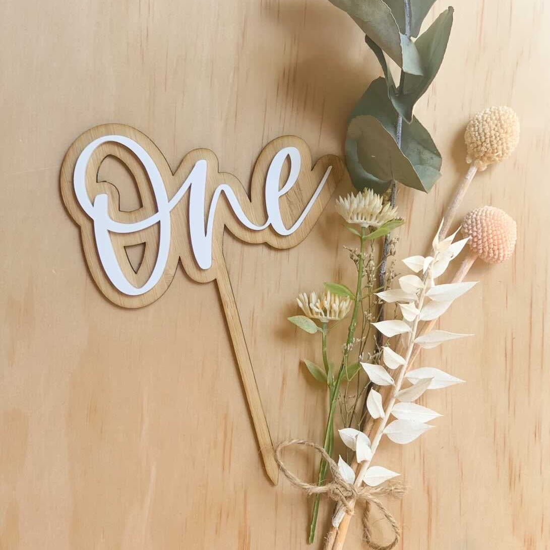 First Birthday Cake Topper - Bamboo – Mini Haven